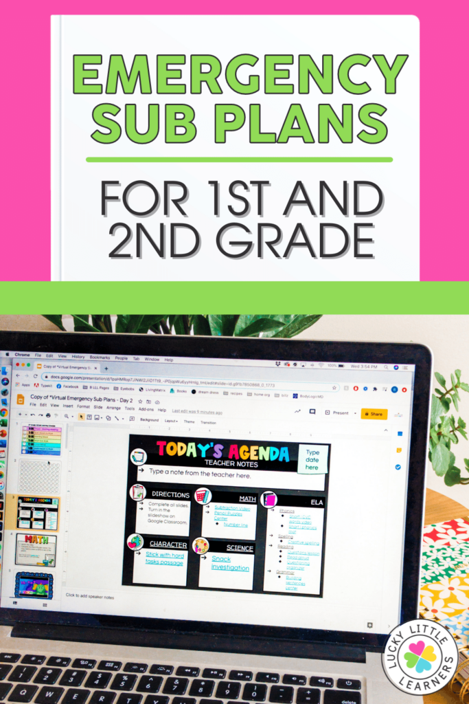 Emergency Sub Plans for 1st and 2nd Grade - Lucky Little Learners