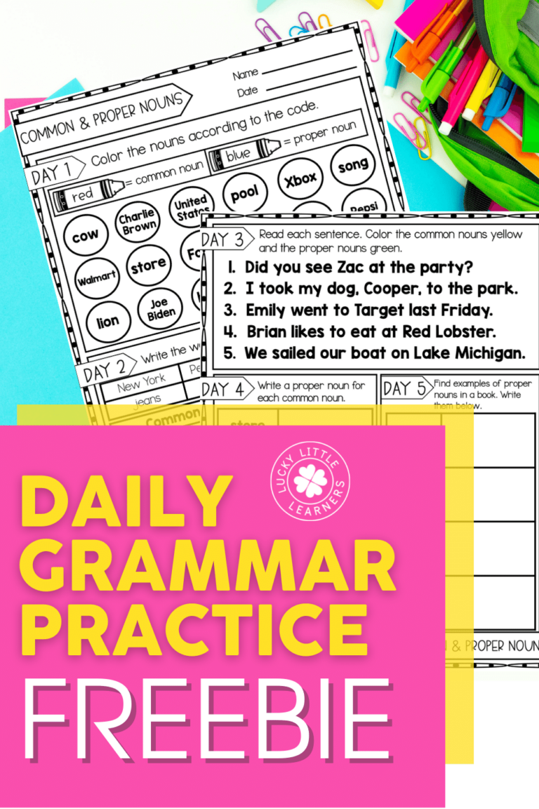 Daily Grammar Practice Freebie - Lucky Little Learners