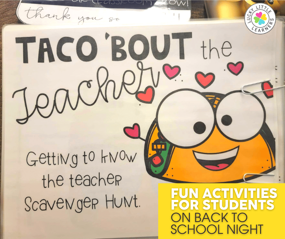 Back To School Night Activities Lucky Little Learners