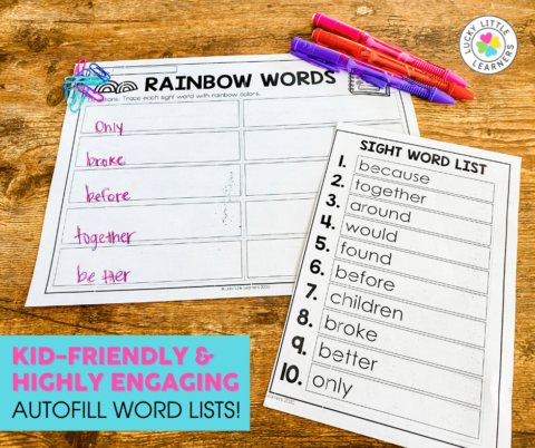 Editable Sight Word Activities For Any List - Lucky Little Learners