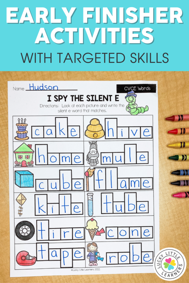 Fall Early Finisher Activities - Lucky Little Learners
