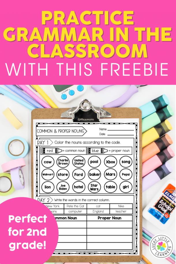 Daily Grammar Practice Freebie - Lucky Little Learners