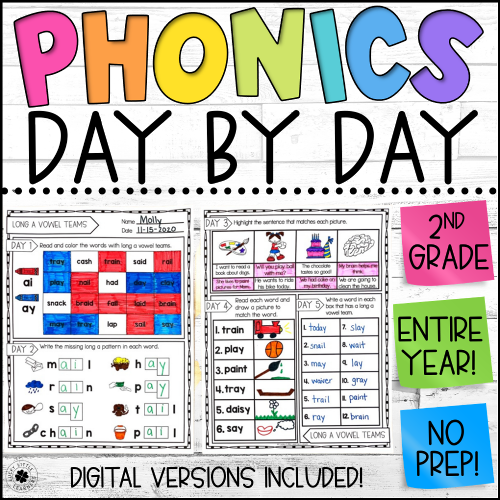 No Prep Daily Phonics Review in 2nd Grade - Lucky Little Learners