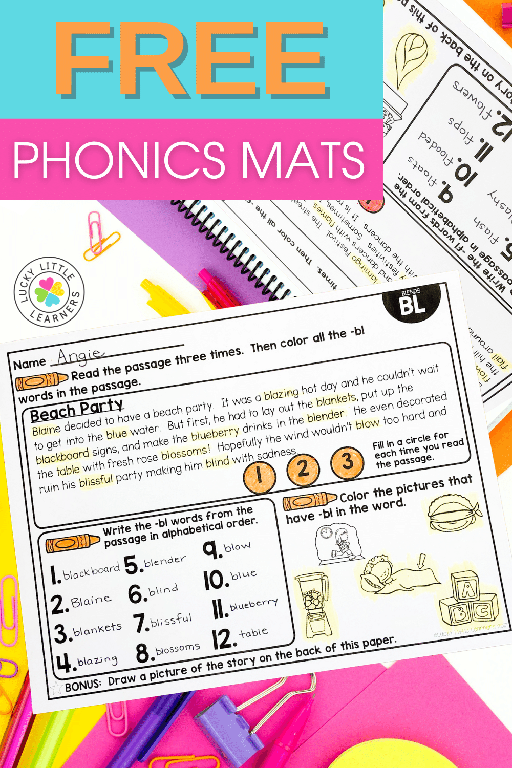 Free Daily Phonics Activities for 2nd Grade - Lucky Little Learners
