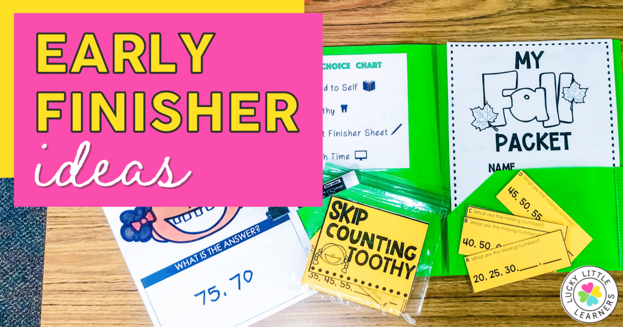 Early Finisher Ideas - Lucky Little Learners