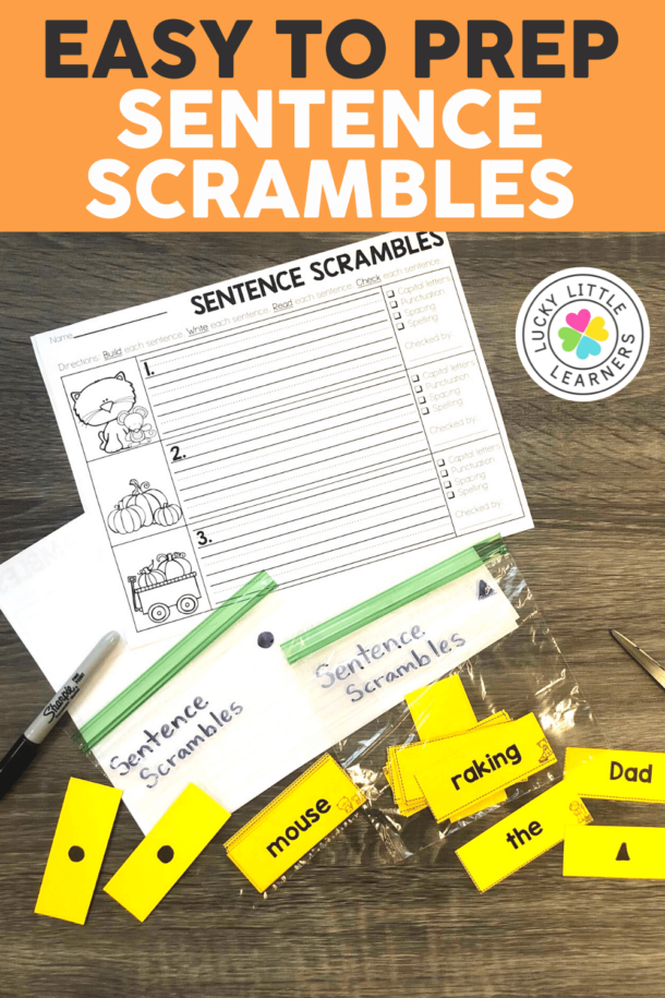 Practice Writing Sentences with Sentence Scrambles - Lucky Little Learners