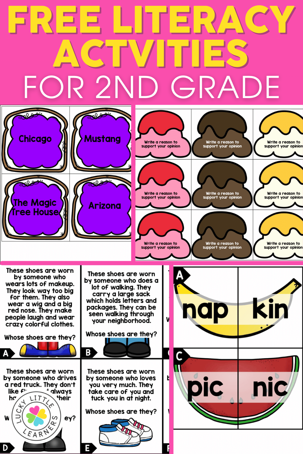 Free Literacy Centers! - Lucky Little Learners