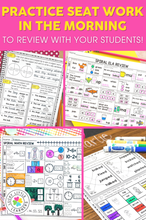 Morning Work Ideas to Implement Now! - Lucky Little Learners