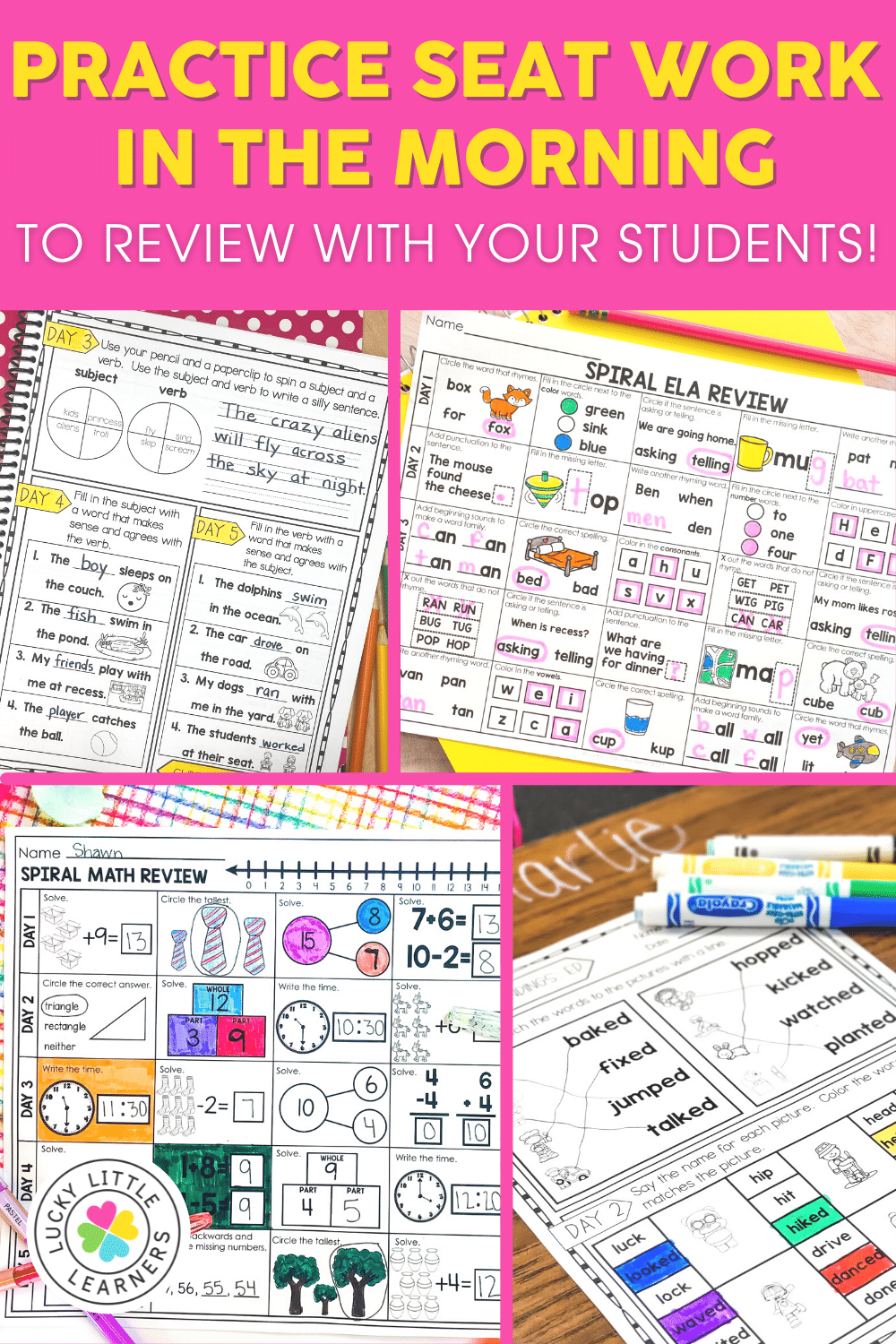 Morning Work Ideas to Implement Now! - Lucky Little Learners