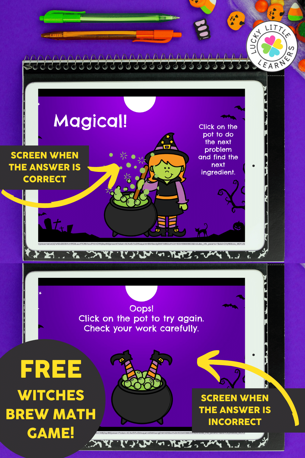 Halloween Math Game Freebie - Lucky Little Learners