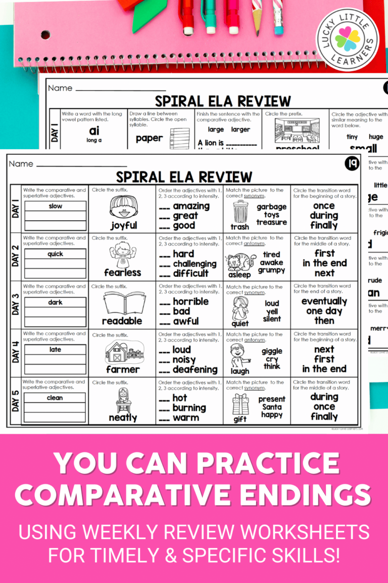 Teaching Comparative Endings - Lucky Little Learners