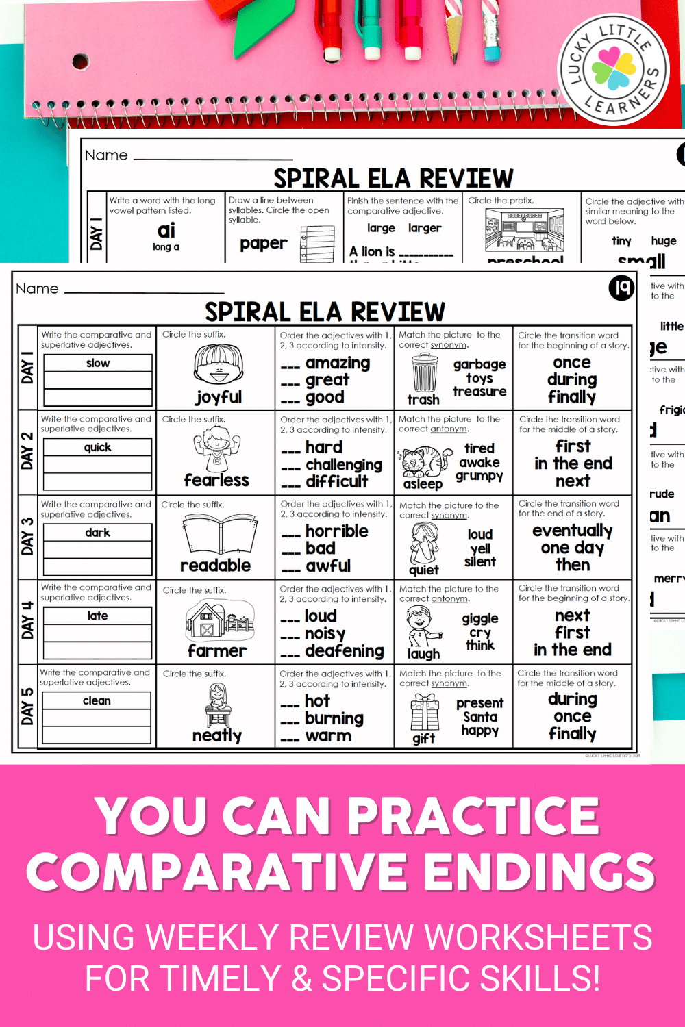 Teaching Comparative Endings - Lucky Little Learners