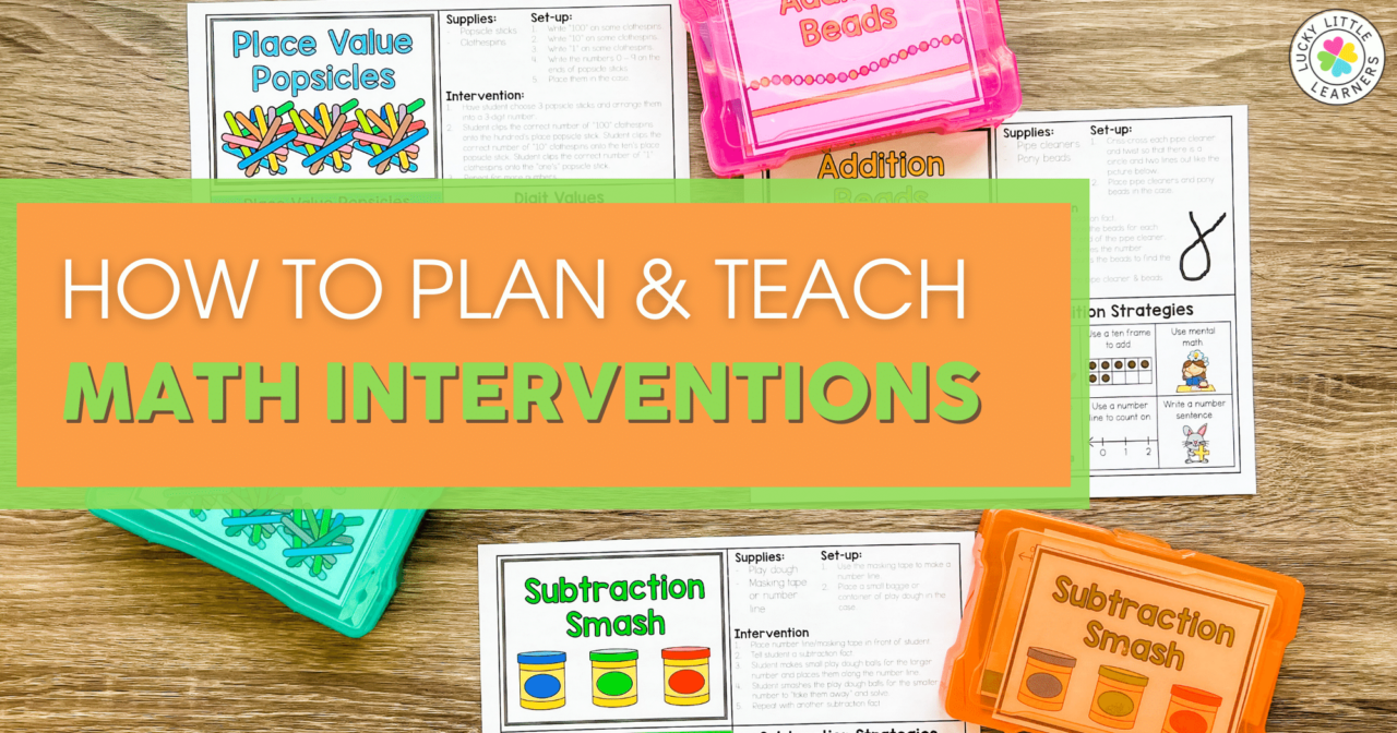 How To Plan & Teach Math Interventions - Lucky Little Learners