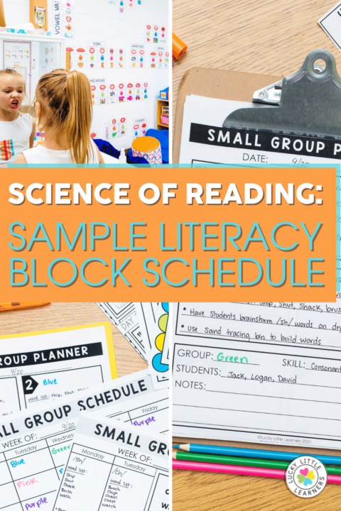 Science of Reading: Sample Literacy Block Schedule - Lucky Little Learners
