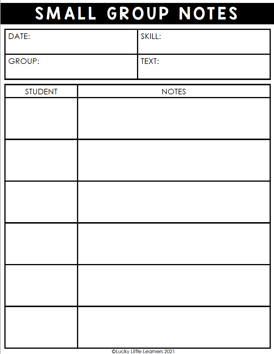 How to Set Up a Small Group Literacy Binder - Lucky Little Learners