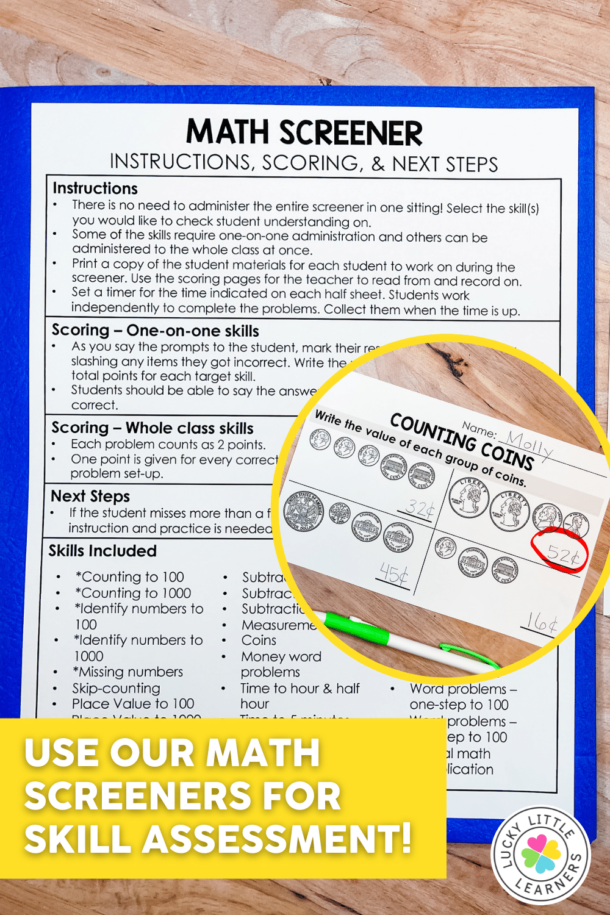 Using A Math Screener to Set Up Small Groups & Interventions - Lucky ...