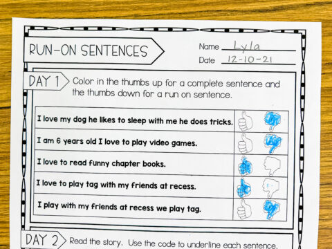 How to Fix a Run-On Sentence - Lucky Little Learners