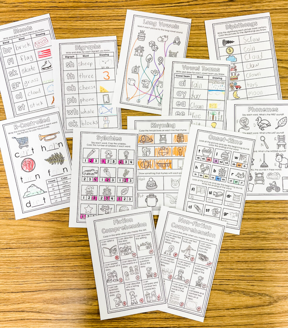 Student Data Tracking Booklets for Math & Literacy - Lucky Little Learners