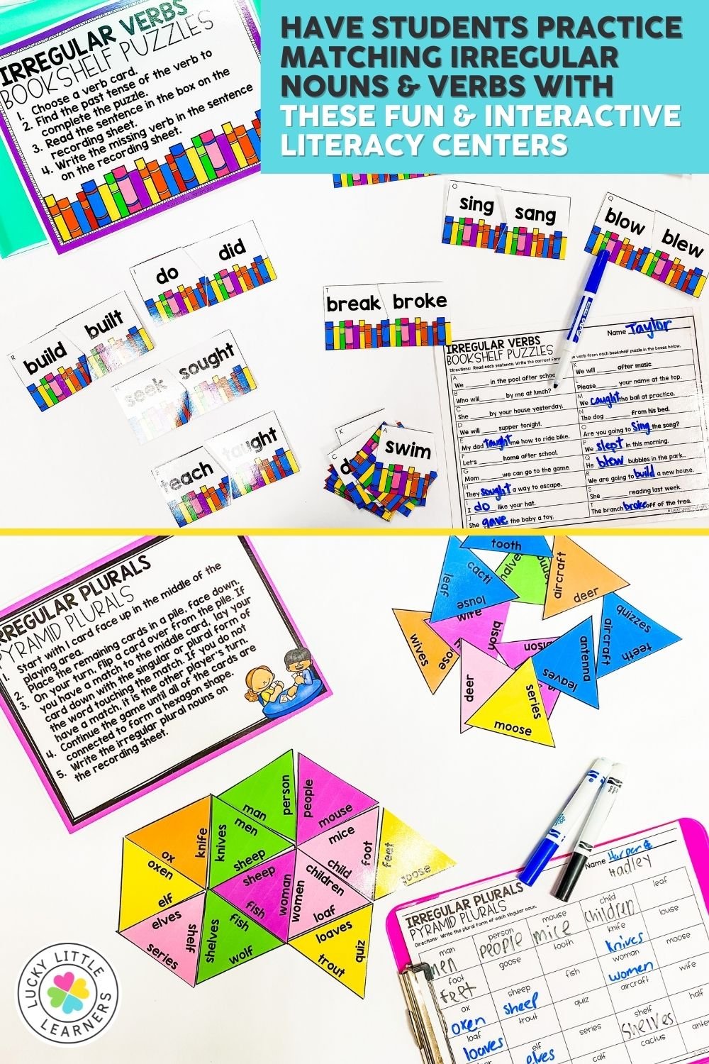 5 Resources for Teaching Irregular Plural Nouns & Irregular Verbs ...