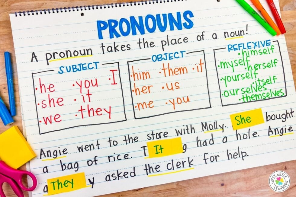 Teaching Pronouns in 2nd Grade - Lucky Little Learners