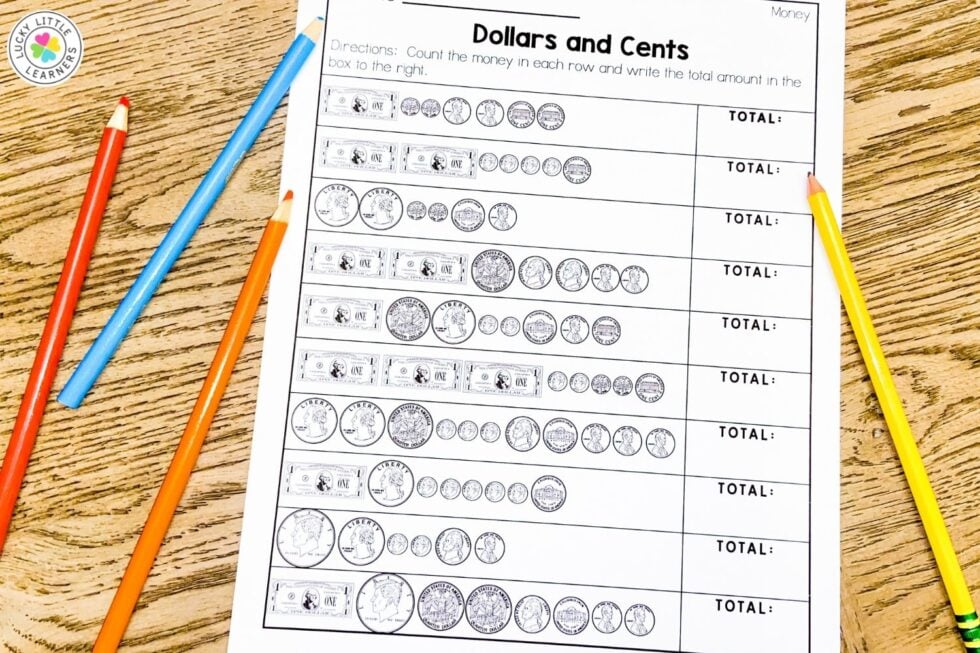 More Than Just a Worksheet - Math Money Exercises for 2nd Grade - Lucky ...