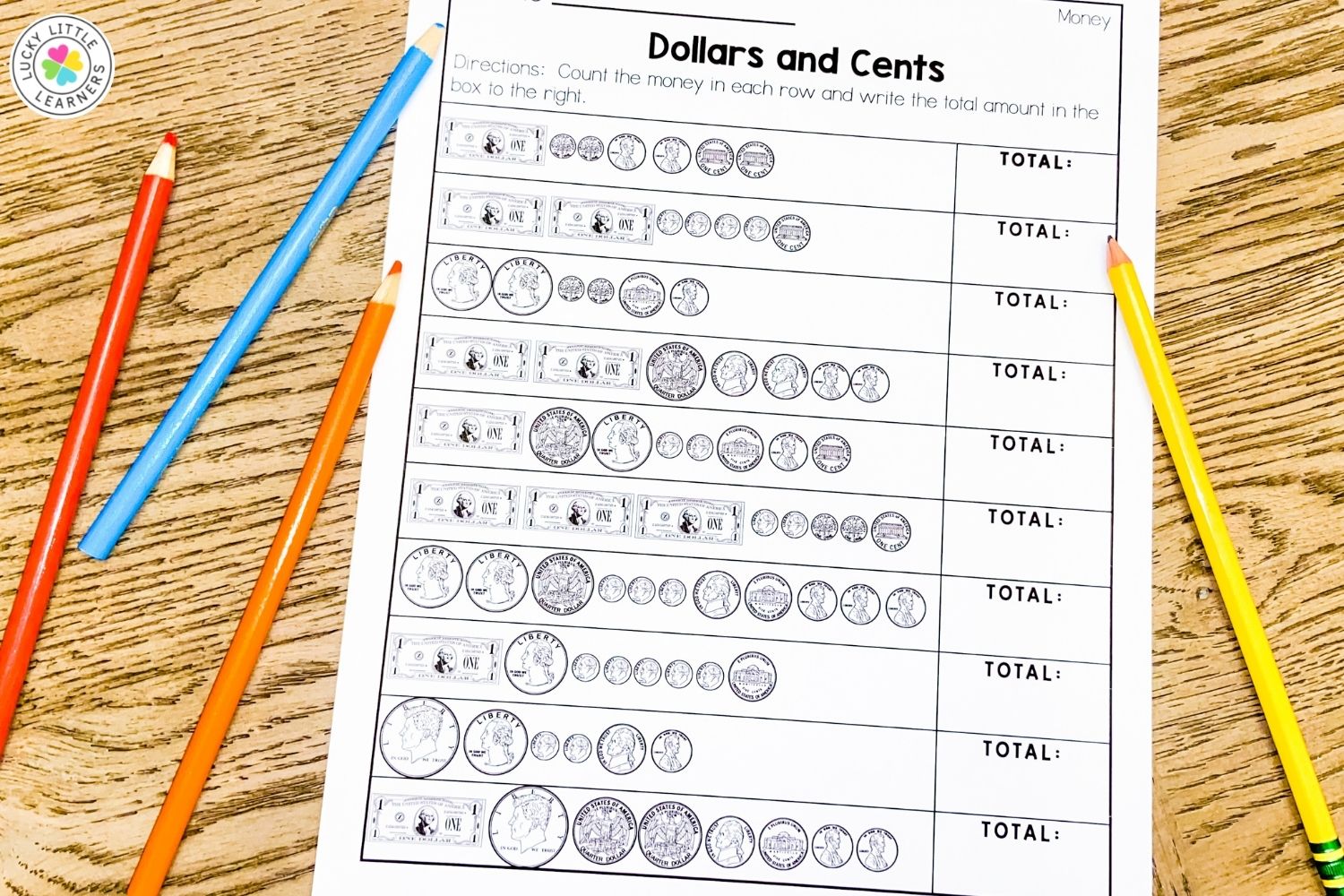 More Than Just a Worksheet - Math Money Exercises for 2nd Grade - Lucky ...