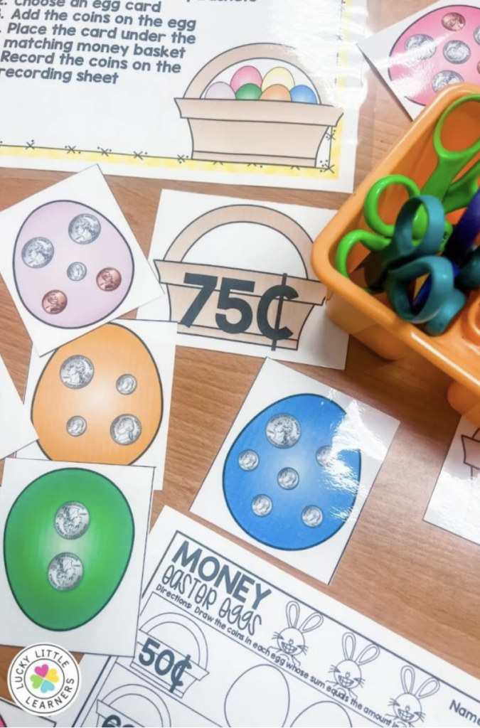 Spring Math Centers for 1st and 2nd grade - Lucky Little Learners