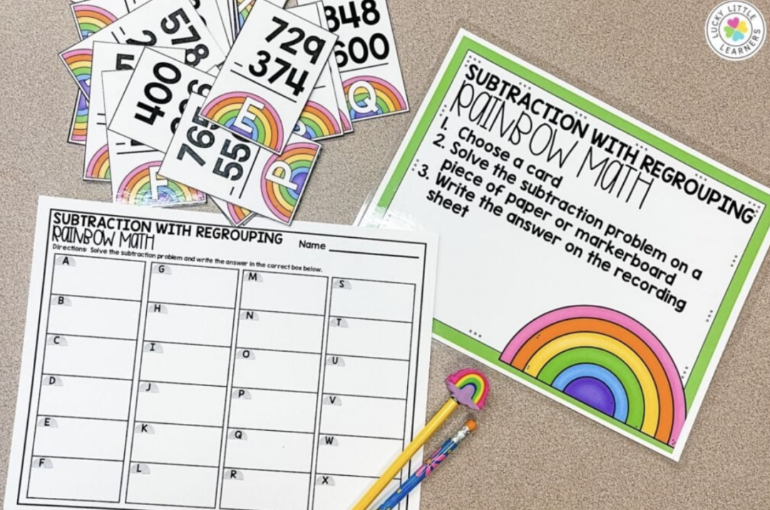 Spring Math Centers for 1st and 2nd grade - Lucky Little Learners