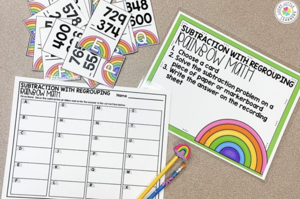 Spring Math Centers for 1st and 2nd grade - Lucky Little Learners
