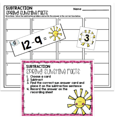 Spring Math Centers for 1st and 2nd grade - Lucky Little Learners