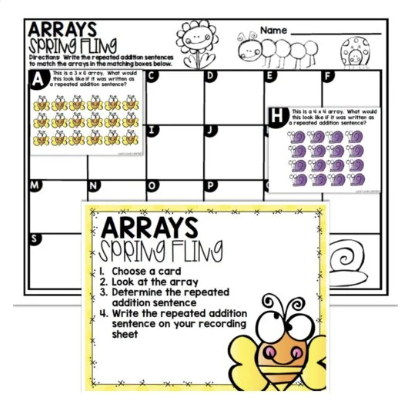 Spring Math Centers for 1st and 2nd grade - Lucky Little Learners