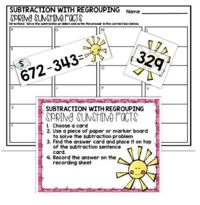 Spring Math Centers for 1st and 2nd grade - Lucky Little Learners