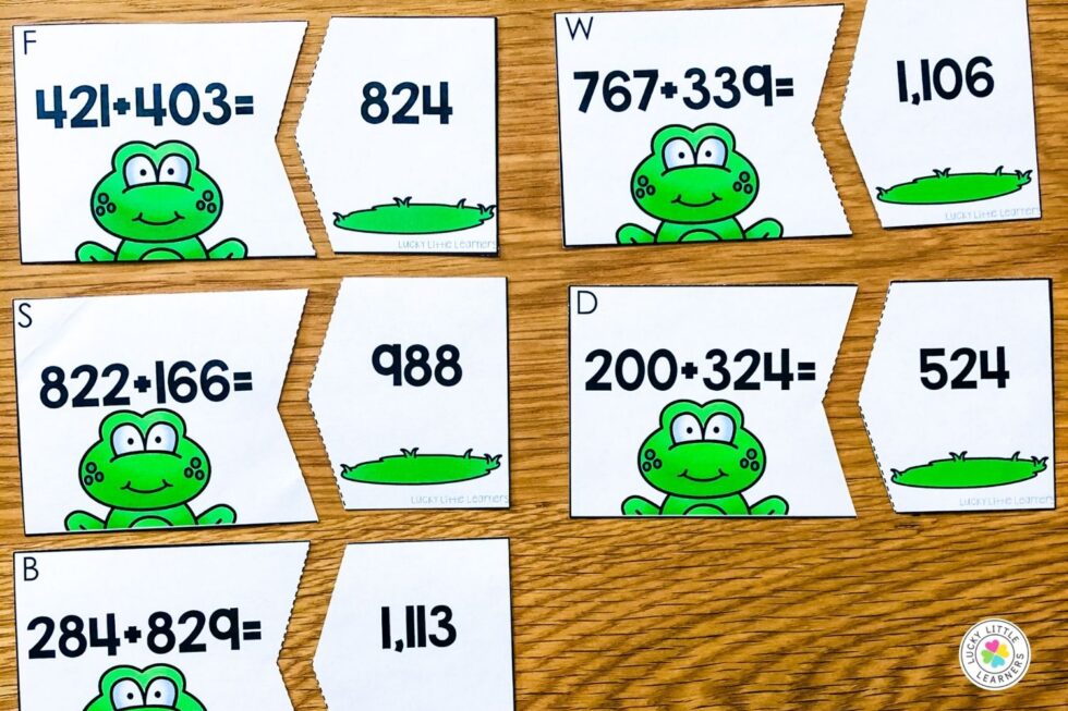 Spring Math Centers for 1st and 2nd grade - Lucky Little Learners