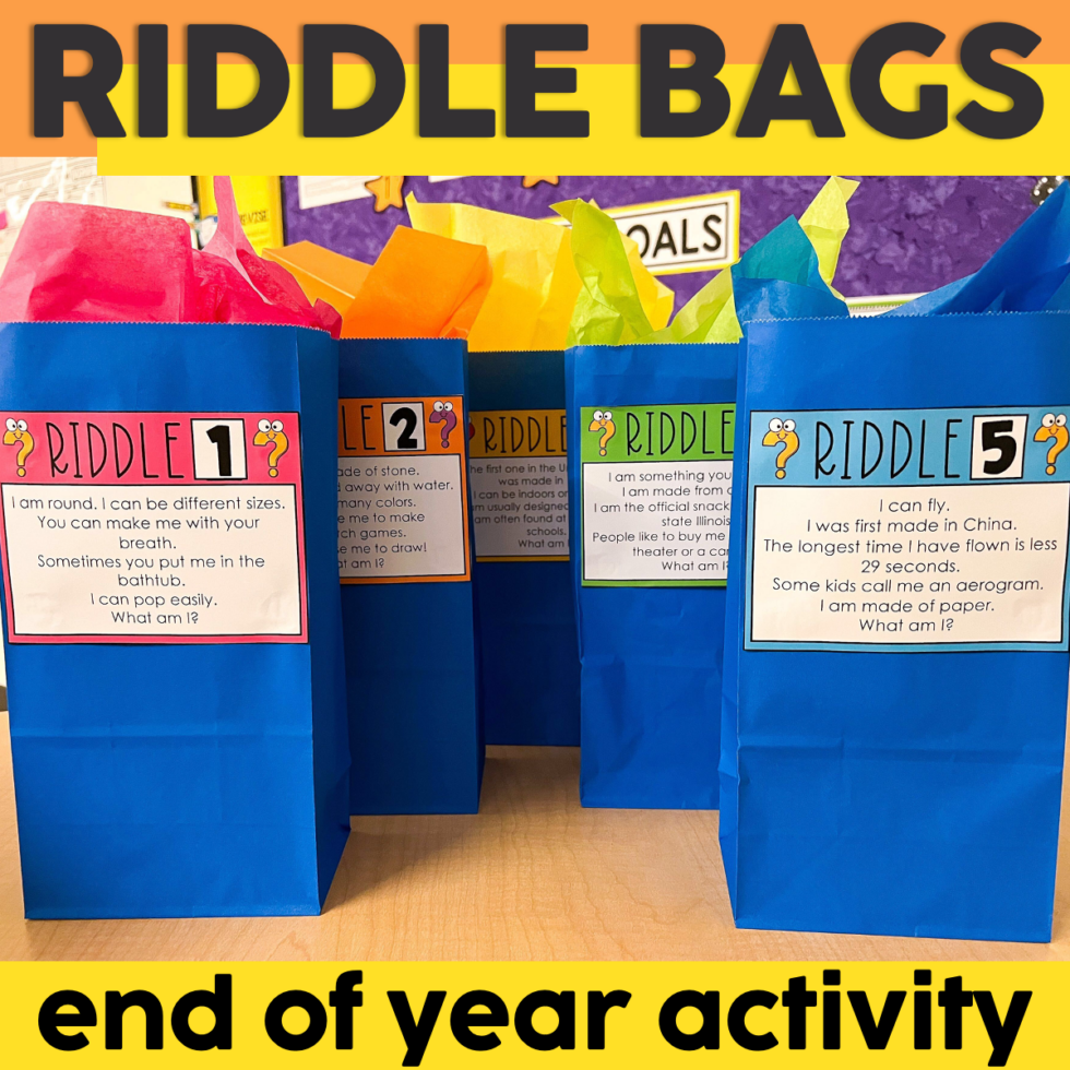 Riddle Bags to Count Down the End of the Year - Lucky Little Learners