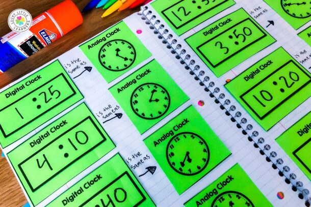 12 Interactive Notebook Telling Time Activities for 2nd Grade - Lucky ...