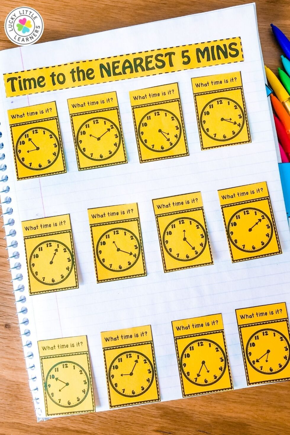 12 Interactive Notebook Telling Time Activities for 2nd Grade - Lucky ...
