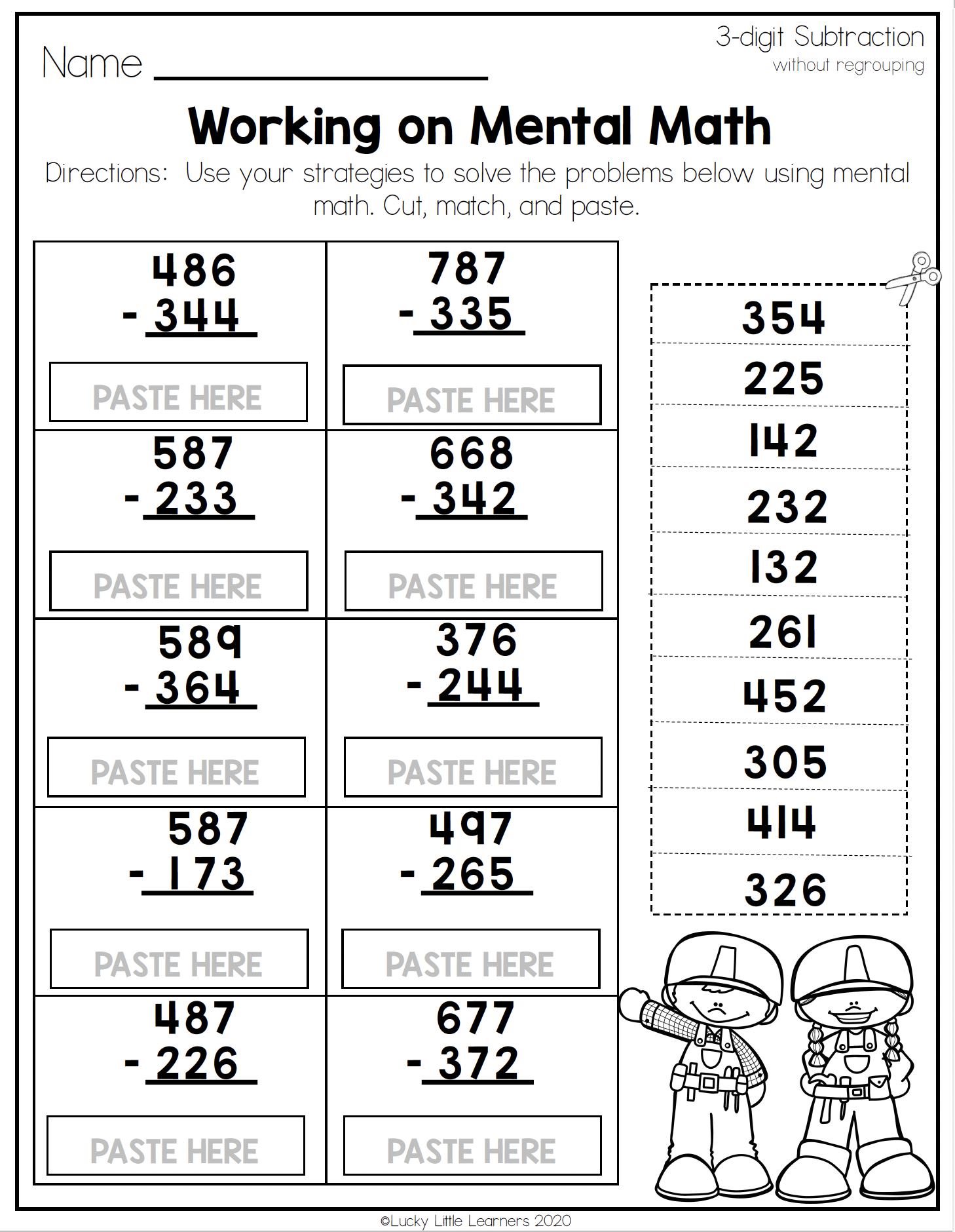 Using 2nd Grade Math Worksheets to Teach 3-Digit Subtraction With ...