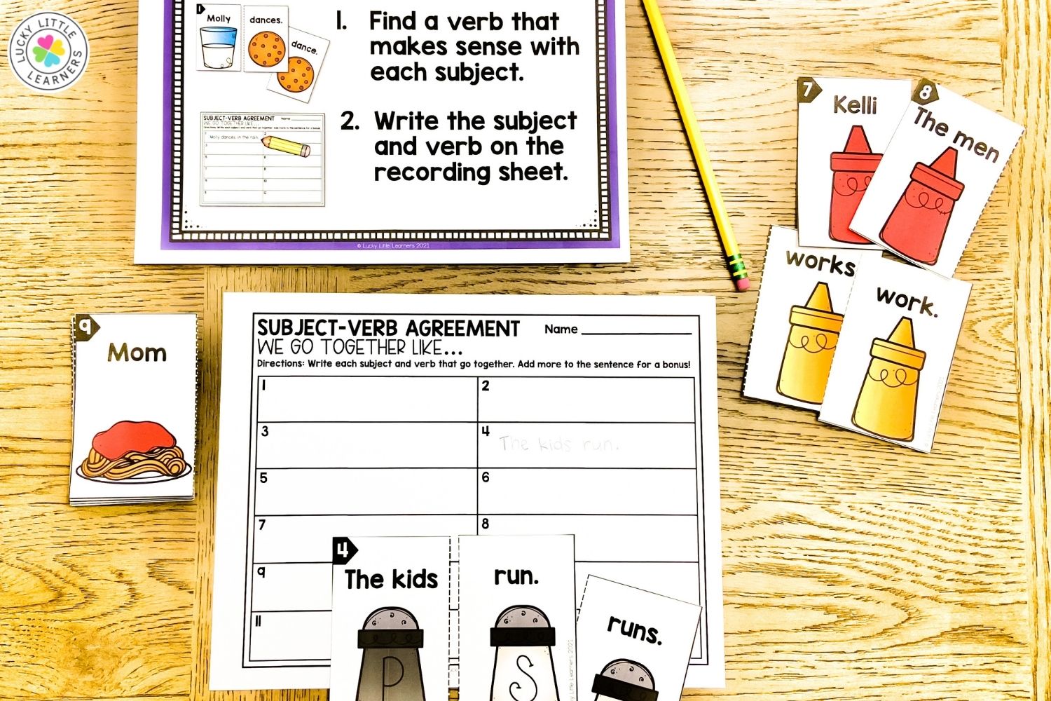 Teaching Subject Verb Agreement in Second Grade - Lucky Little Learners