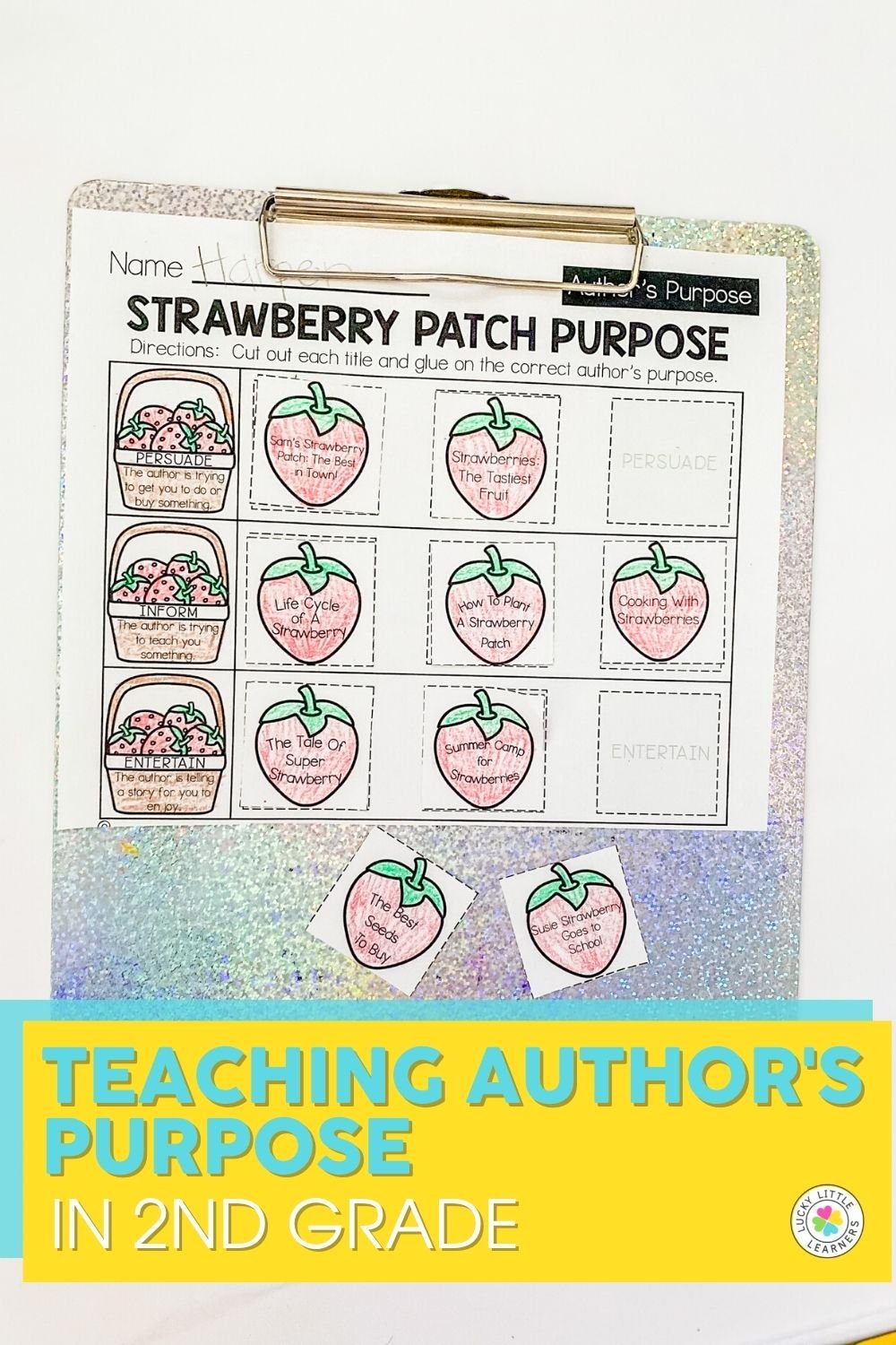 Teaching Author's Purpose in 2nd grade - Lucky Little Learners