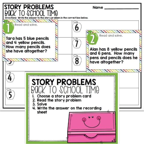 August Math Centers for 1st & 2nd Grade - Lucky Little Learners