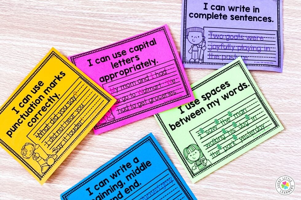 An Easy Way To Set Up Writing Goals In 1st or 2nd Grade - Lucky Little ...