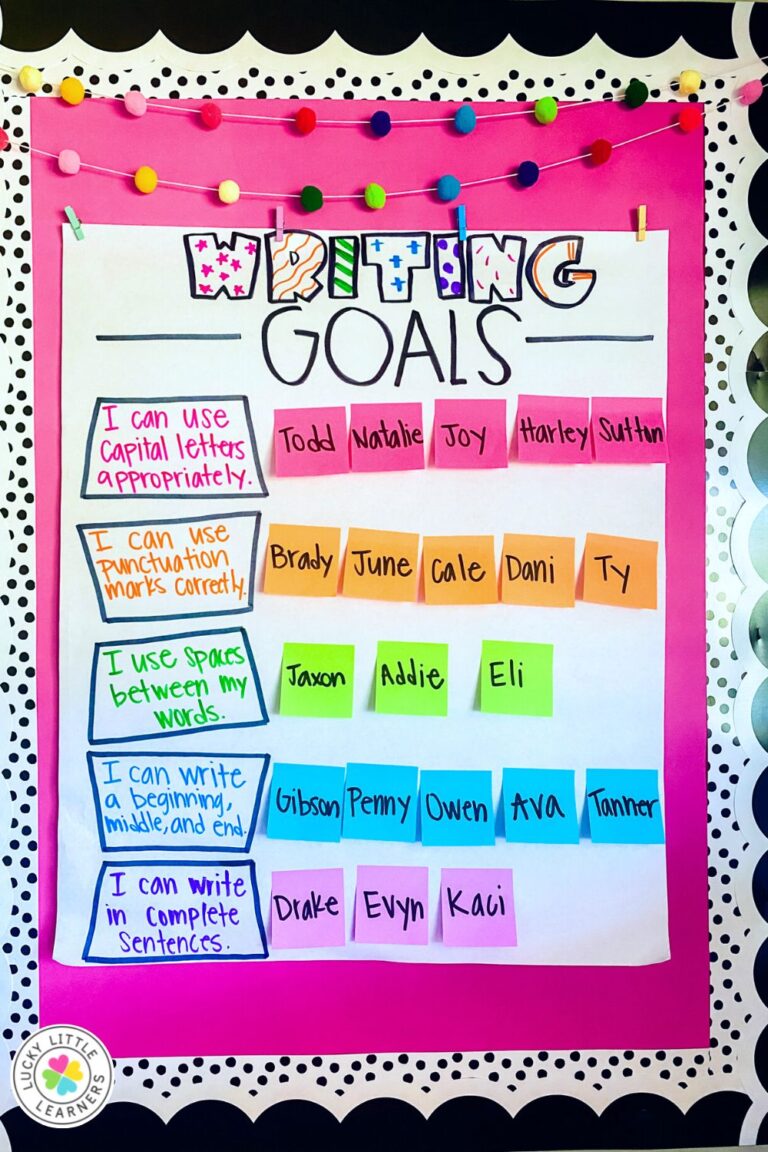 An Easy Way To Set Up Writing Goals In 1st or 2nd Grade - Lucky Little ...