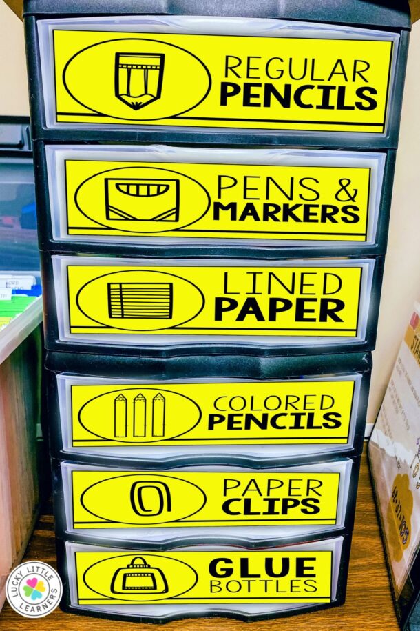 Classroom Set Up: Supplies Organization - Lucky Little Learners