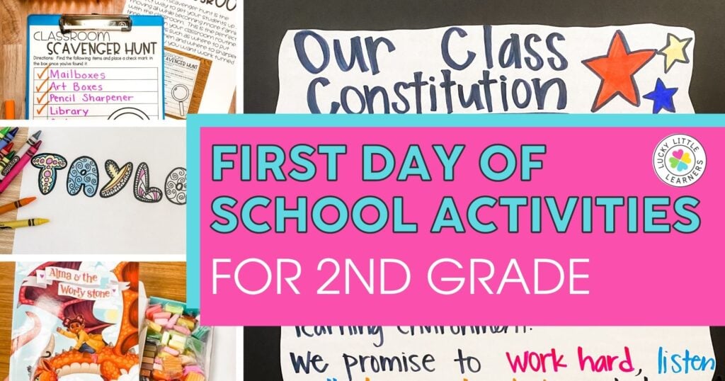 First Day of School Activities for 1st or 2nd Grade - Lucky Little Learners