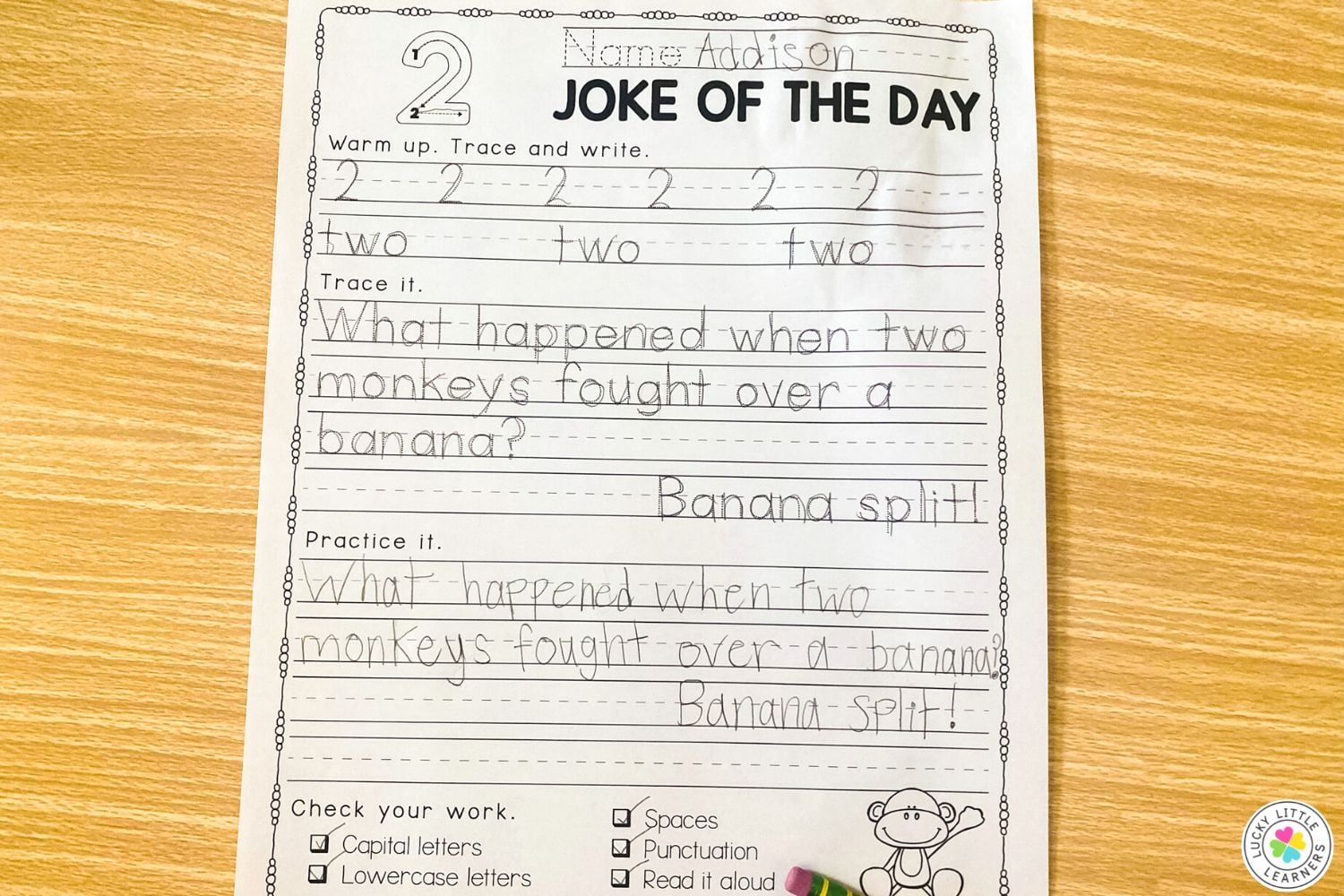 Joke of the Day Routine in 2nd grade - Lucky Little Learners