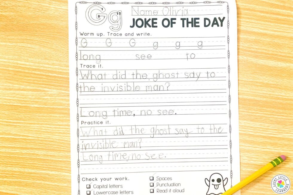 Joke of the Day Routine in 2nd grade - Lucky Little Learners