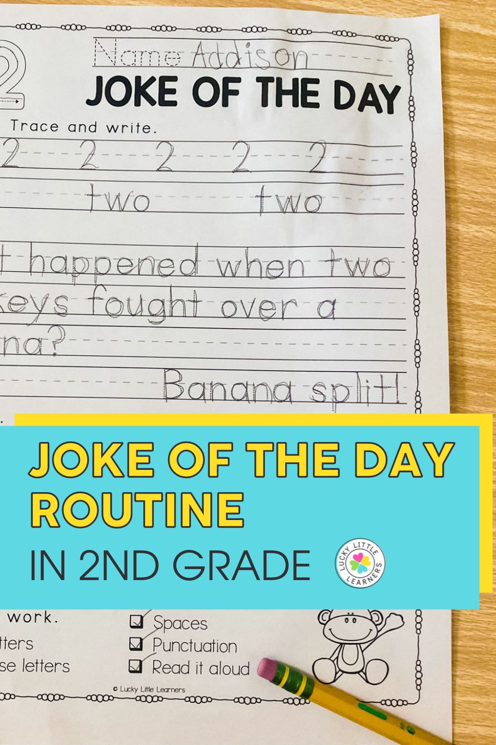 Joke of the Day Routine in 2nd grade - Lucky Little Learners