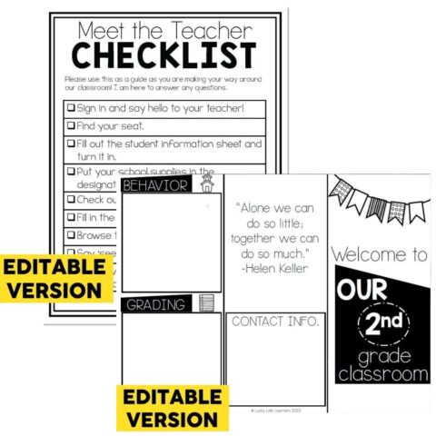 First Day of School Activities for 1st or 2nd Grade - Lucky Little Learners