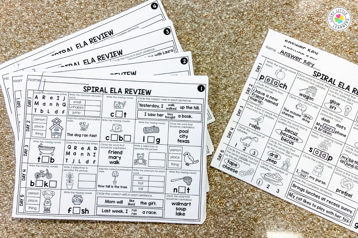 Spiral ELA Review Routine Ideas - Lucky Little Learners