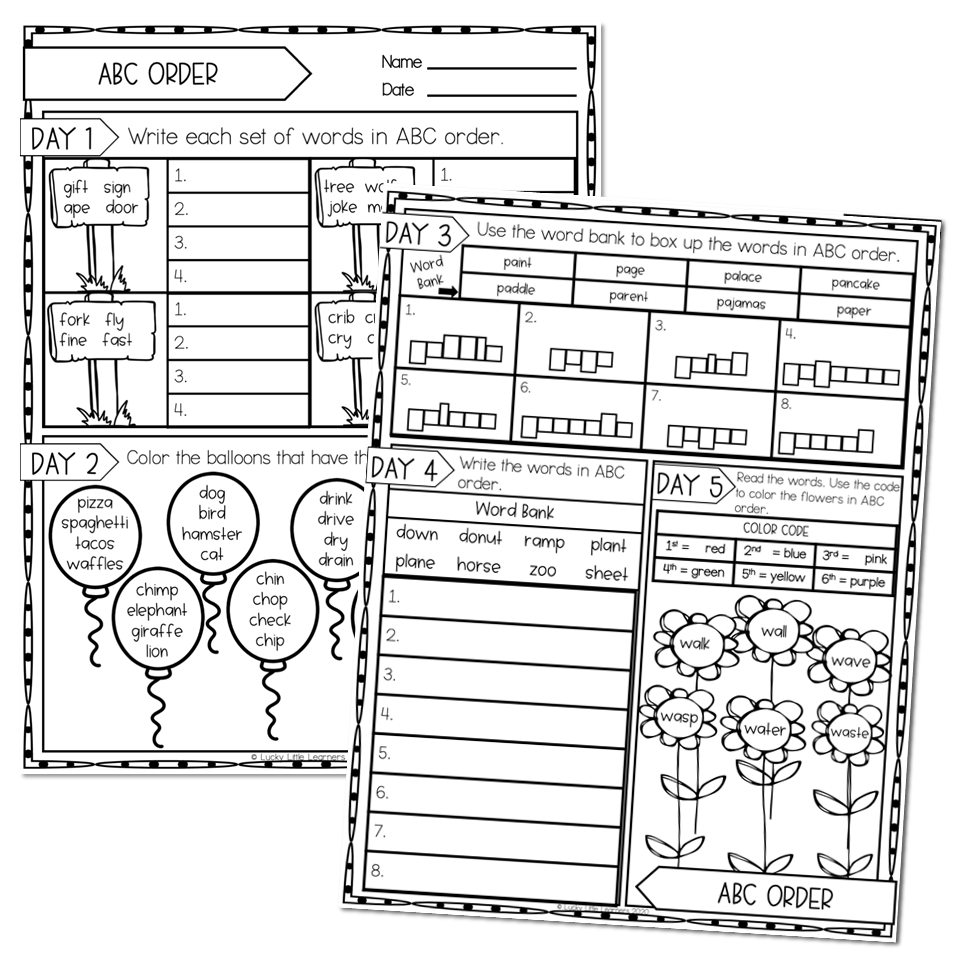 ABC Order An Important Skill For 2nd Grade Lucky Little Learners ABC Order An Important Skill For 2nd Grade Lucky Little Learners